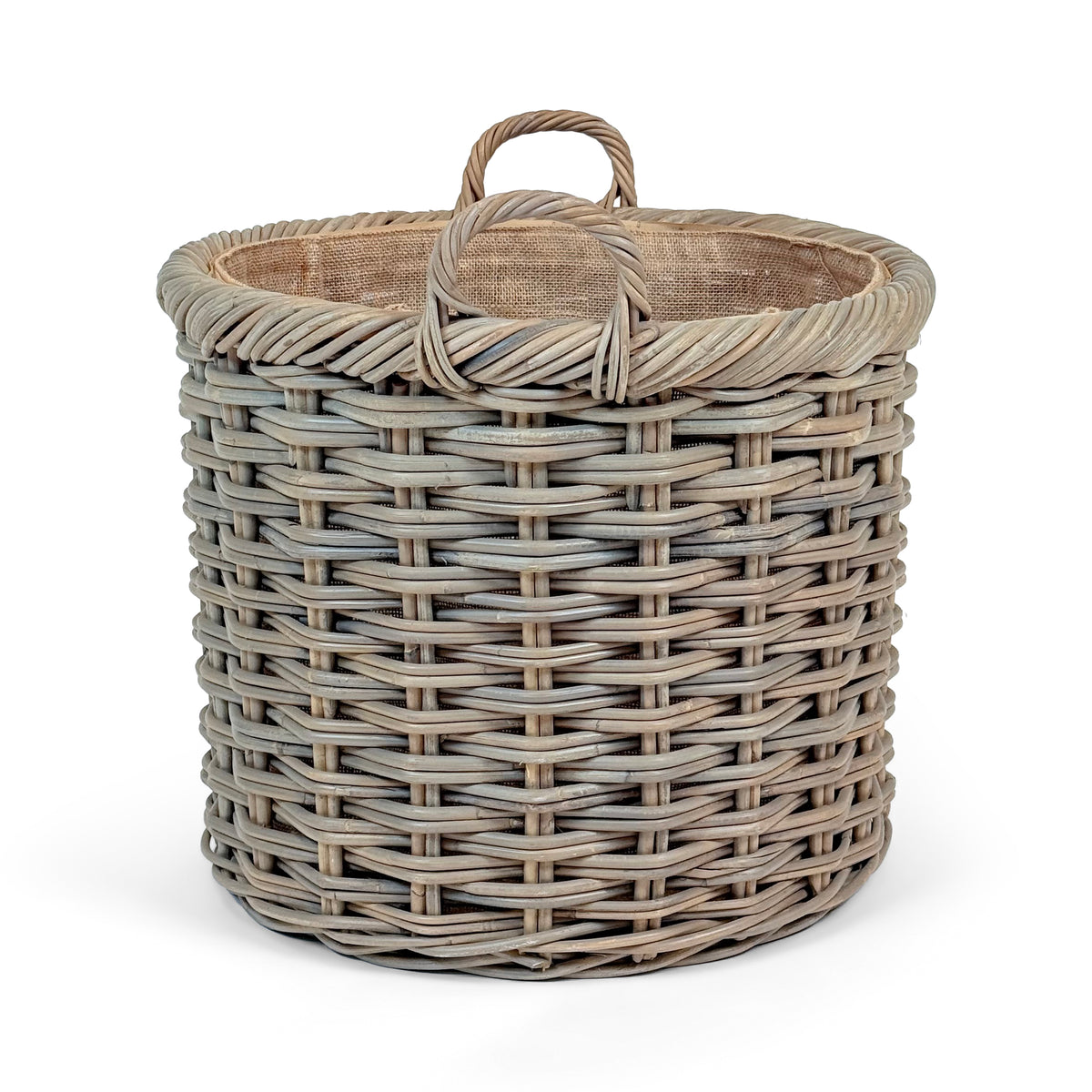 Double Weave Rattan Round Log Basket | Large – HomePlus Furniture