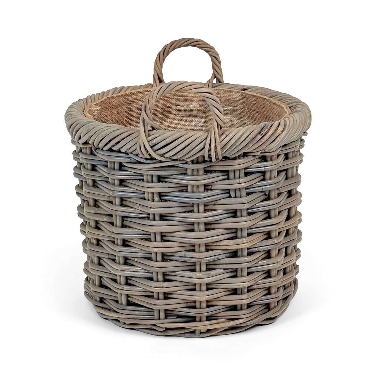 Double Weave Rattan Round Log Basket | Medium – HomePlus Furniture