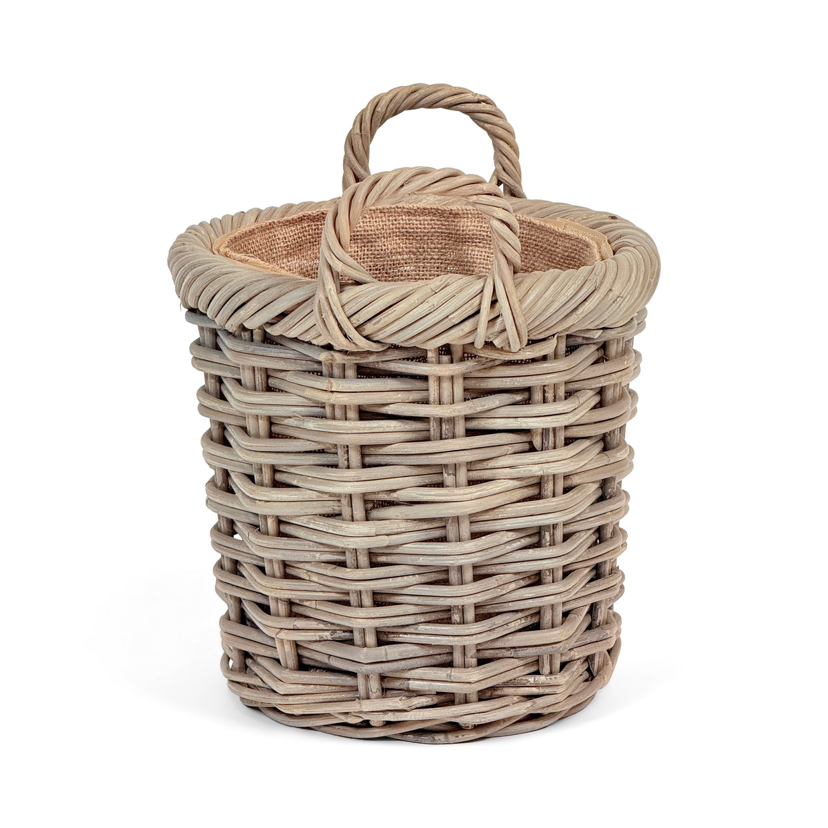 Double Weave Rattan Round Log Basket | Small – HomePlus Furniture