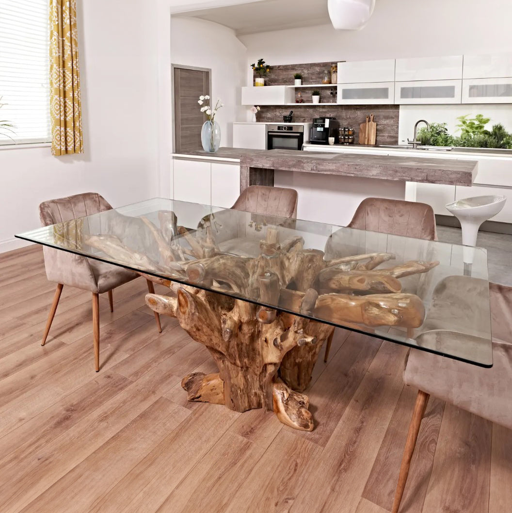 Teak Root Large Rectangular Dining Table – HomePlus Furniture