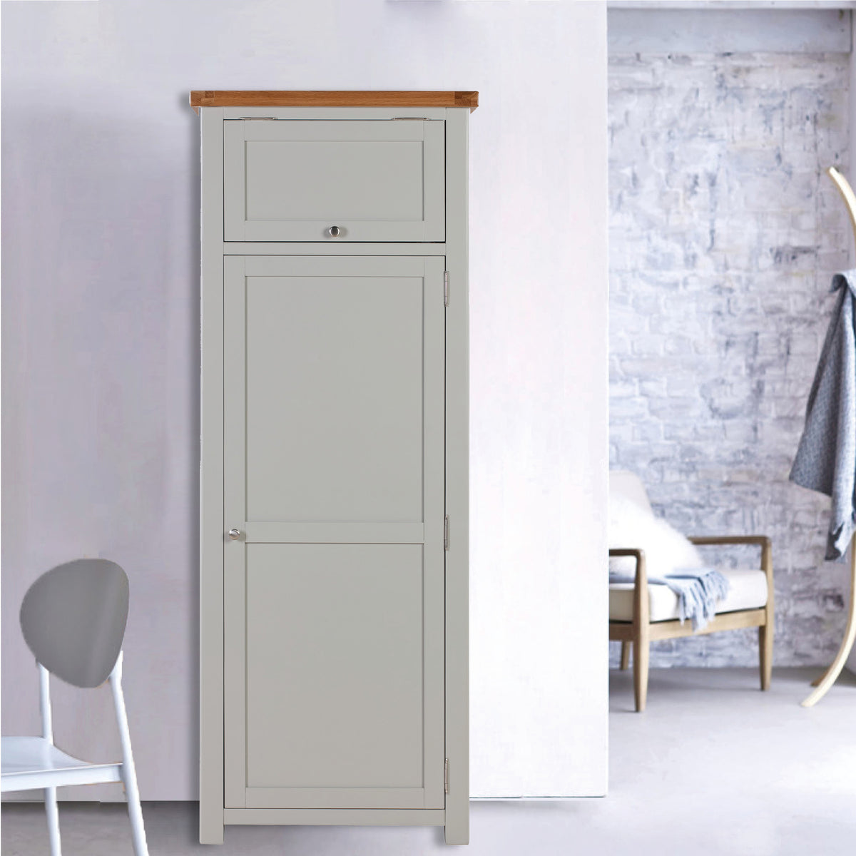 Cambridge Grey Painted Oak Pantry Unit – HomePlus Furniture