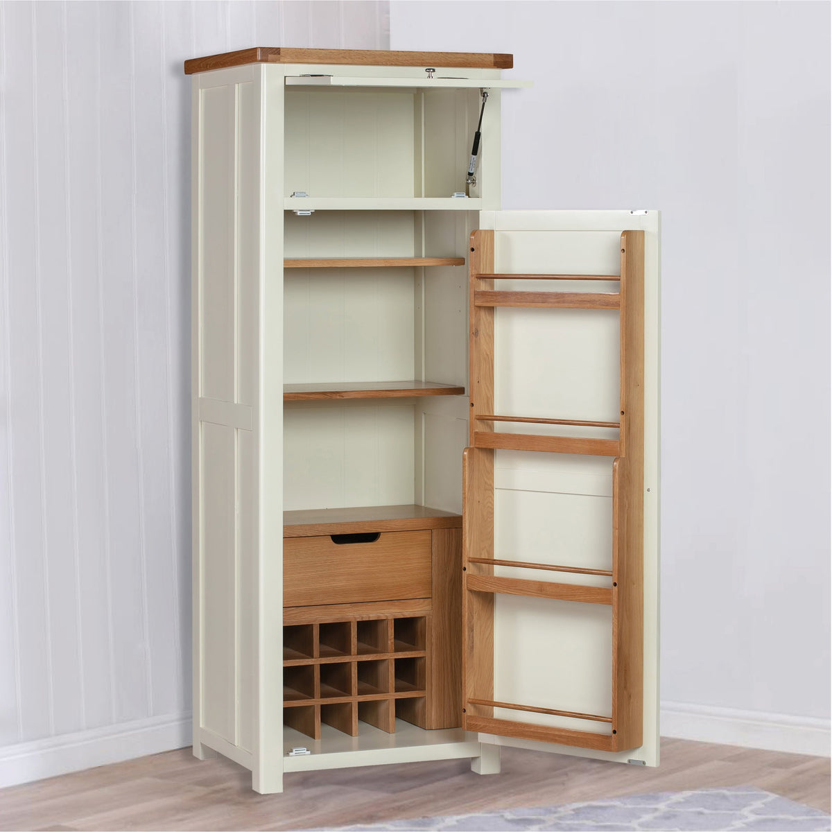 Cambridge Classic Cream Painted Oak Pantry Unit – HomePlus Furniture