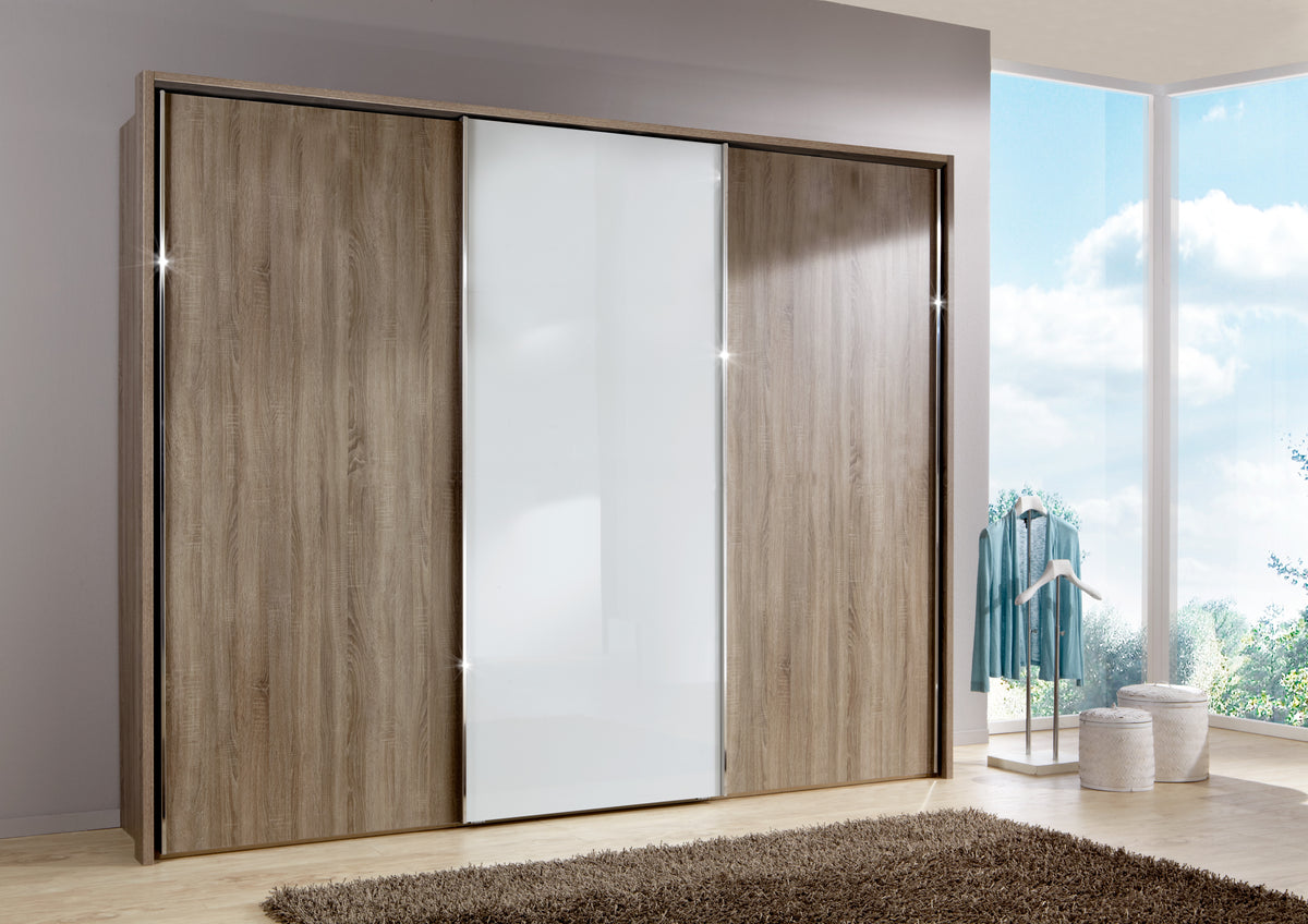 Miami Plus Wiemann 3 Door Sliding Wardrobe With Glass Door 280cm ...