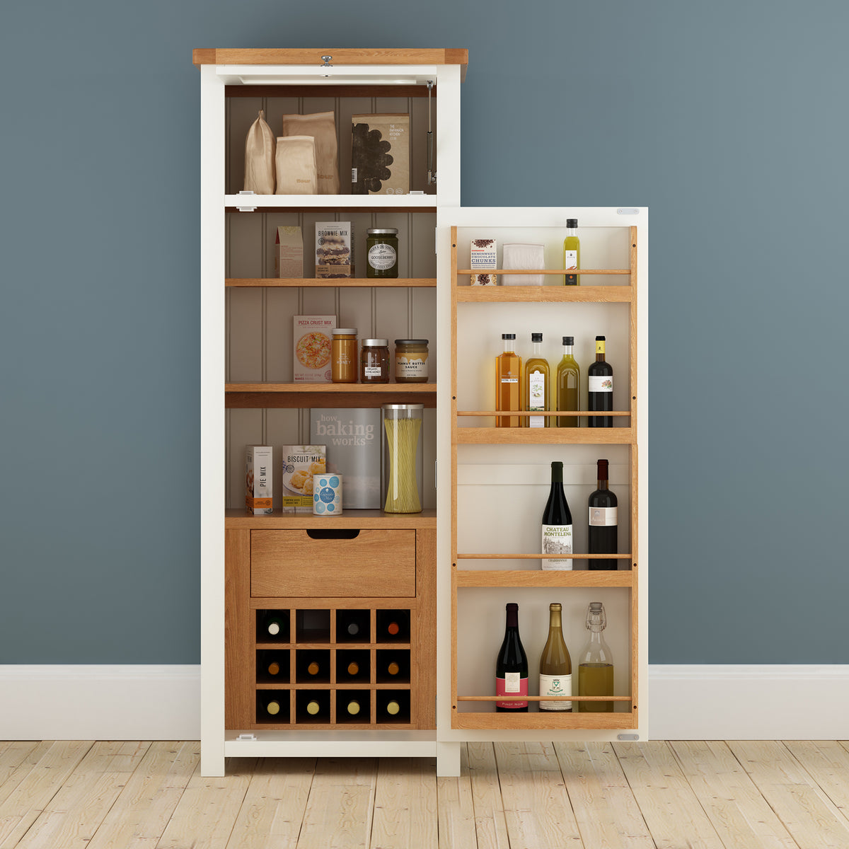 Cambridge Classic Cream Painted Oak Pantry Unit – HomePlus Furniture